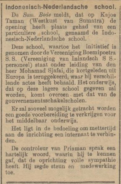 Engku Mohammad Syafei, Melawan Sistem Pendidikan Belanda dengan INS ...